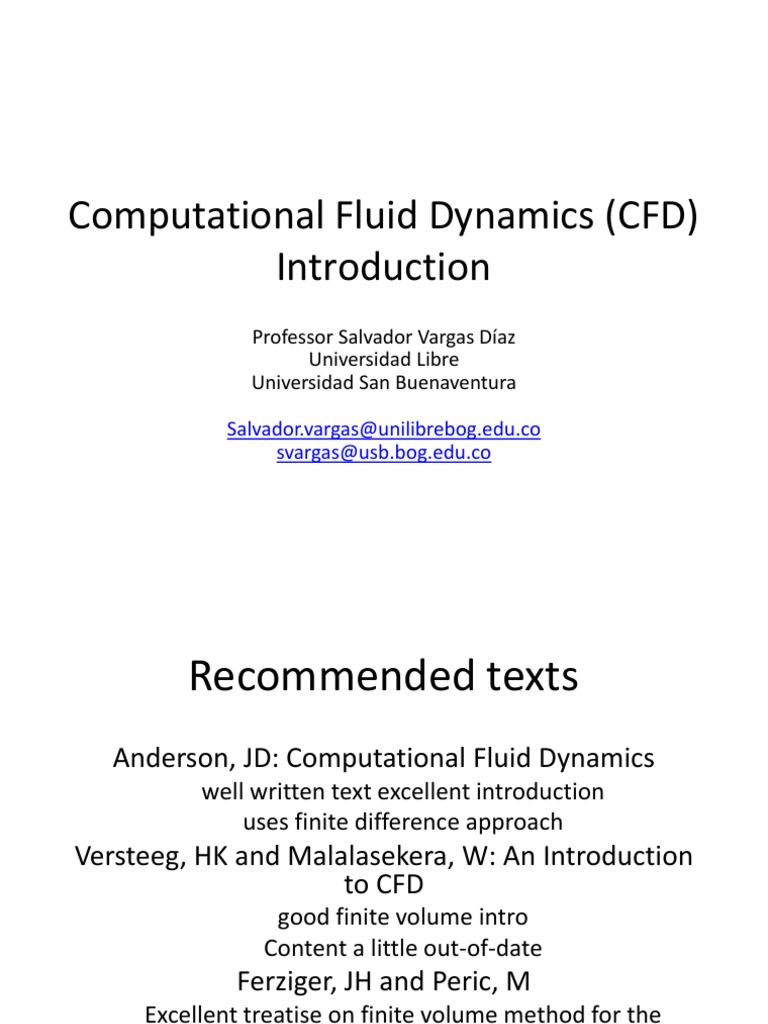 Presentation Computational Fluid Dynamics Cfd Introduction Pdf Computational Fluid