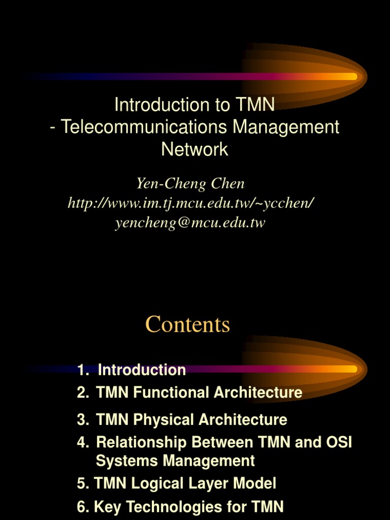 TMN | PDF | Osi Model | Communications Protocols