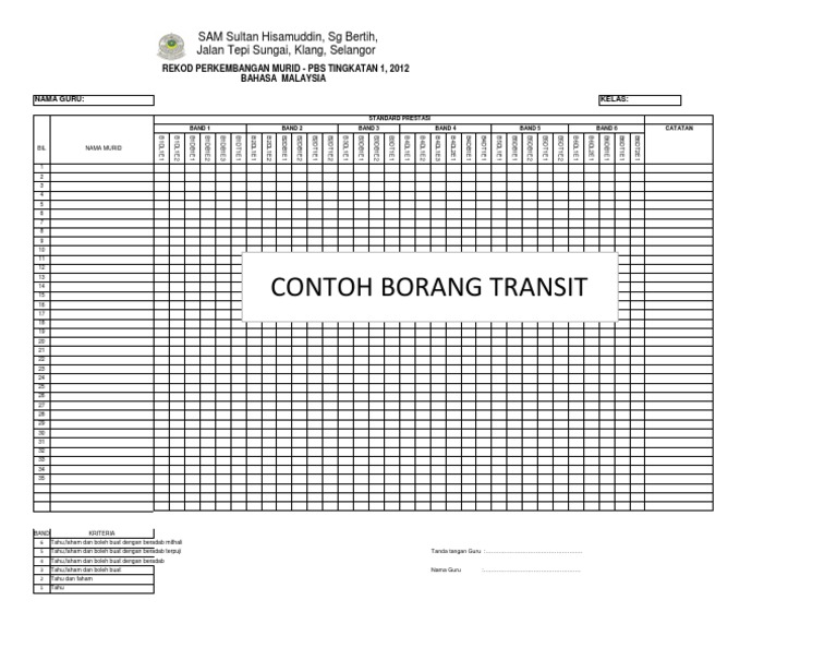 borang rekod transit pbs - MemphistaroBush