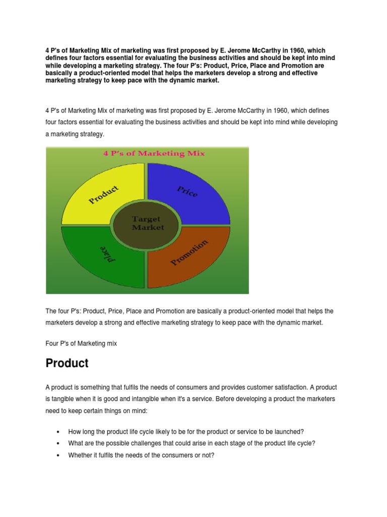 4 Ps Pdf Marketing Strategy Marketing