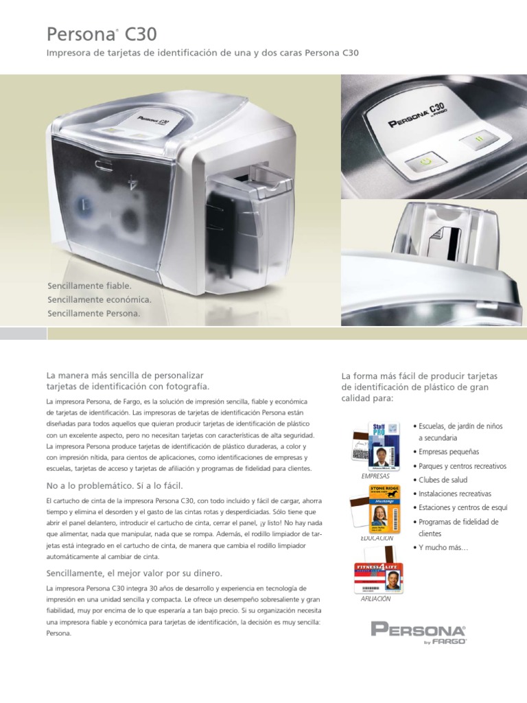 Fargo Persona C30 | PDF | Impresora (Computación) | Equipo de oficina