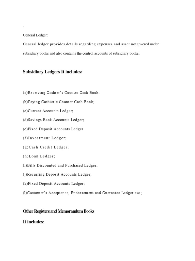 Subsidiary Ledgers It Includes | Download Free PDF | Debits And Credits ...