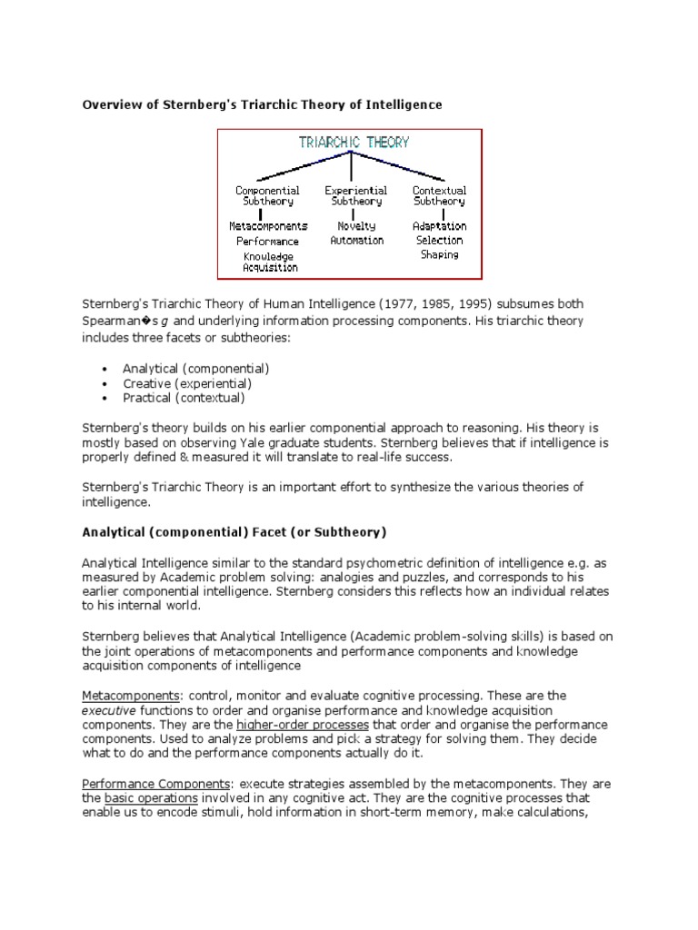 Overview of Sternbergttrt | PDF | Intelligence | Cognition