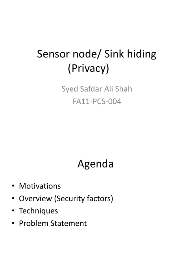 Wireless Sensor Privacy Strategies | PDF | Wireless Sensor Network ...