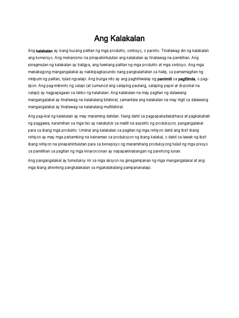 Ang Kalakalan | PDF