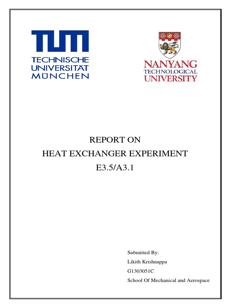 Heat Exchanger Report | PDF | Heat Transfer | Thermal Conduction