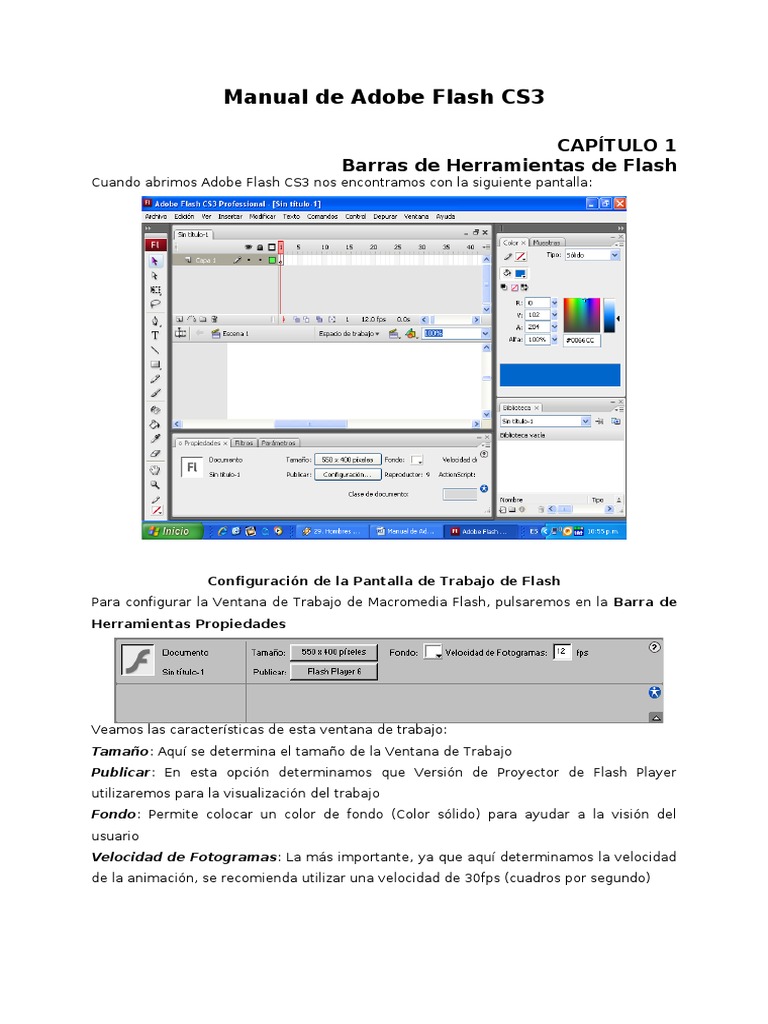 Manual de Adobe Flash CS3 | PDF | Animación | Cuadros por segundo