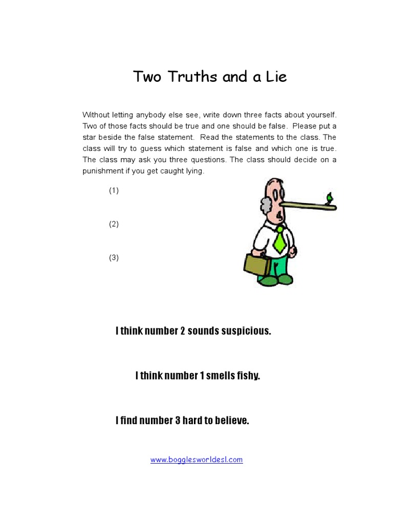 Two Truths and A Lie | PDF | Mystery, Thriller & Crime Fiction