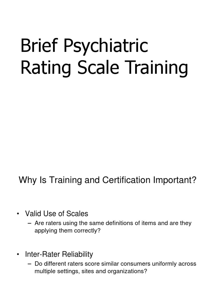 Brief Psychiatric Rating Scale Training | PDF | Hallucination | Delusion