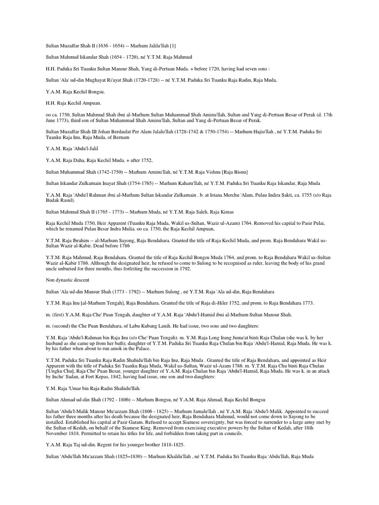 Sultan Muzaffar Shah II | PDF | Strait Of Malacca | Malaysia