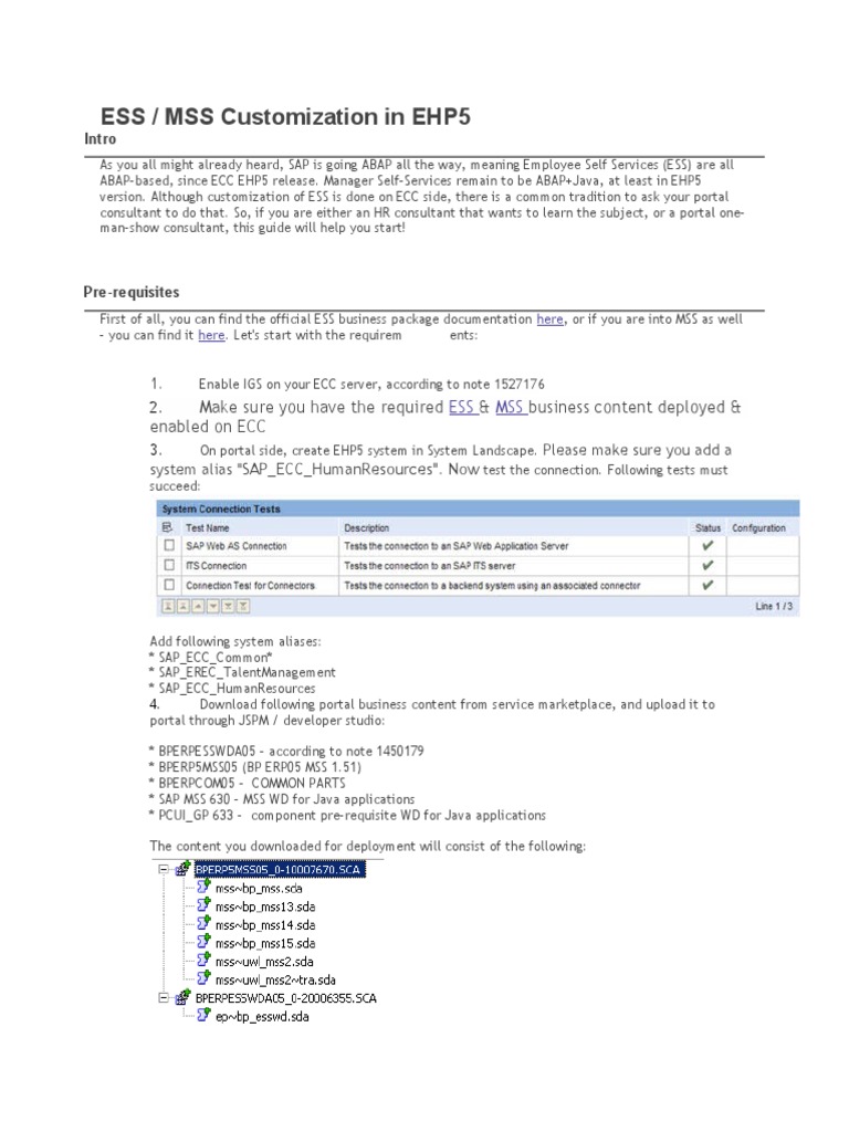 ESS-MSS Customization in EHP5 | PDF | Multimedia | Computing Platforms