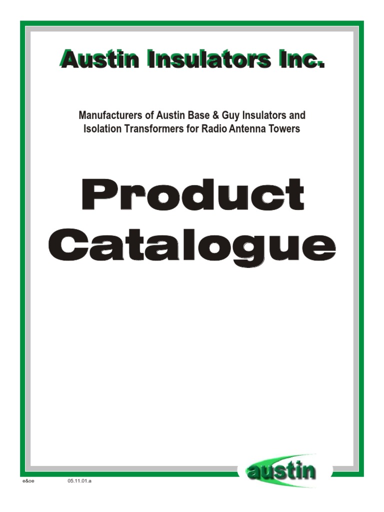 Austin Catalogue | PDF | Insulator (Electricity) | Transformer