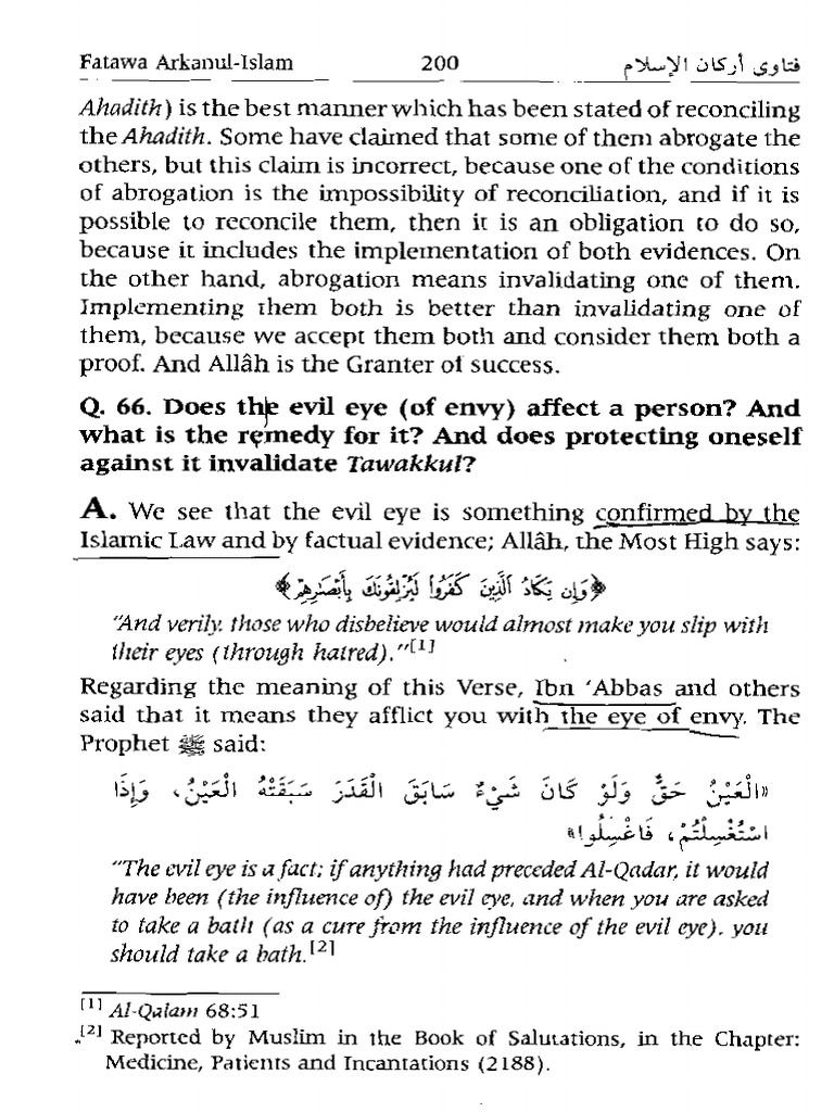 Understanding the Evil Eye in Islam | PDF | Hadith | Islamic Belief And ...