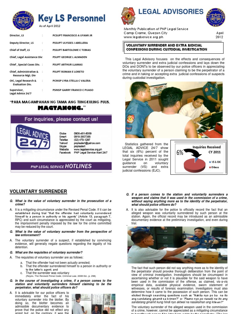 Voluntary Surrender & Extra-Judicial Confessions | PDF | Confession ...