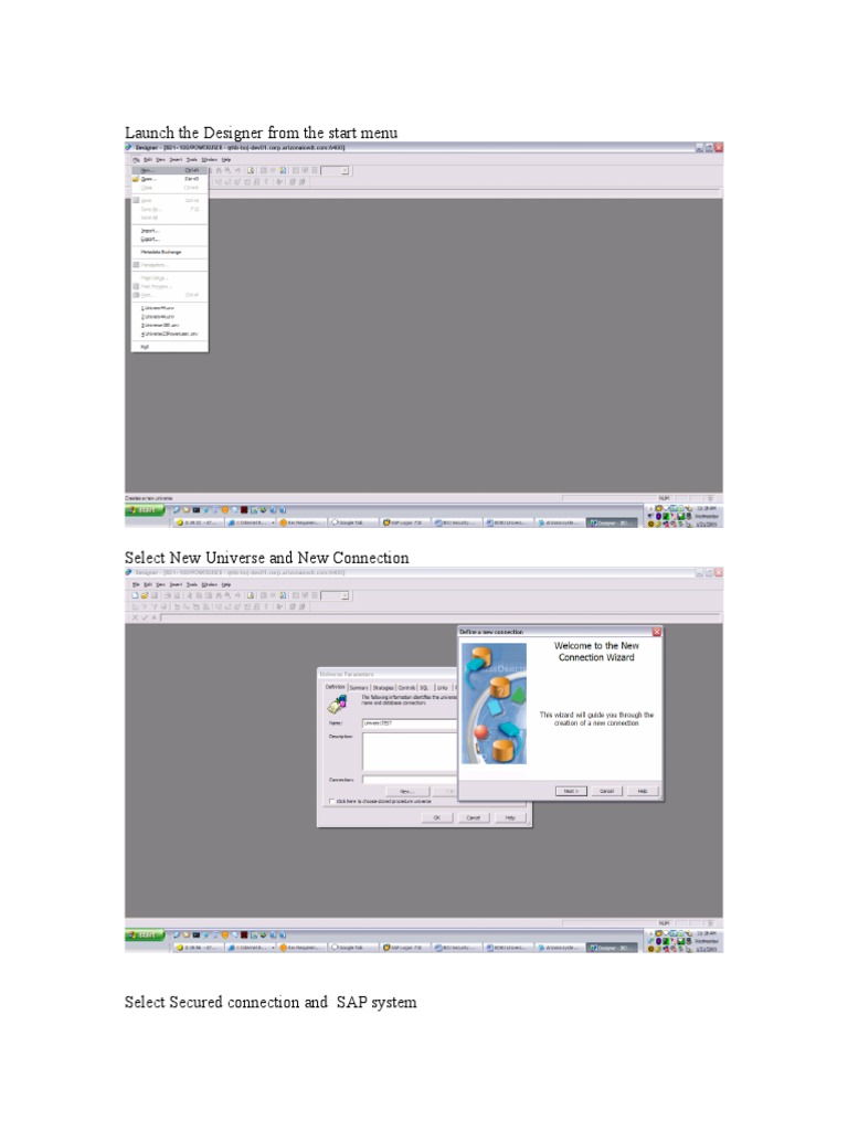 SAP BW to BOBJ Universe Setup Guide | PDF | Computers