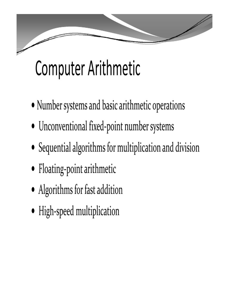 Computer Arithmetic: y y y y y y y | PDF | Numbers | Subtraction