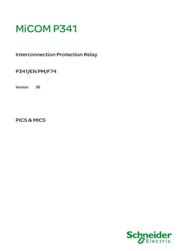Micom P341: Interconnection Protection Relay | PDF | Data Model | Trademark