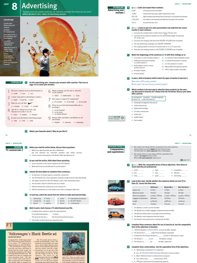 Market Leader Elementary Sample | PDF | Volkswagen | Advertising