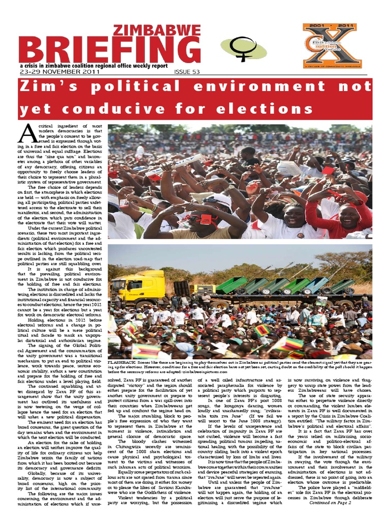 Zimbabwe Briefing Issue 53 | PDF | Zimbabwe | Violence