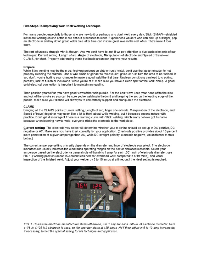 5 Steps in Stick Welding | PDF | Electric Arc | Welding