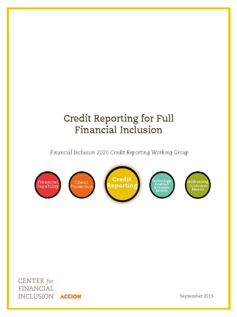 Credit Reporting for Financial Inclusion | PDF | Credit (Finance ...