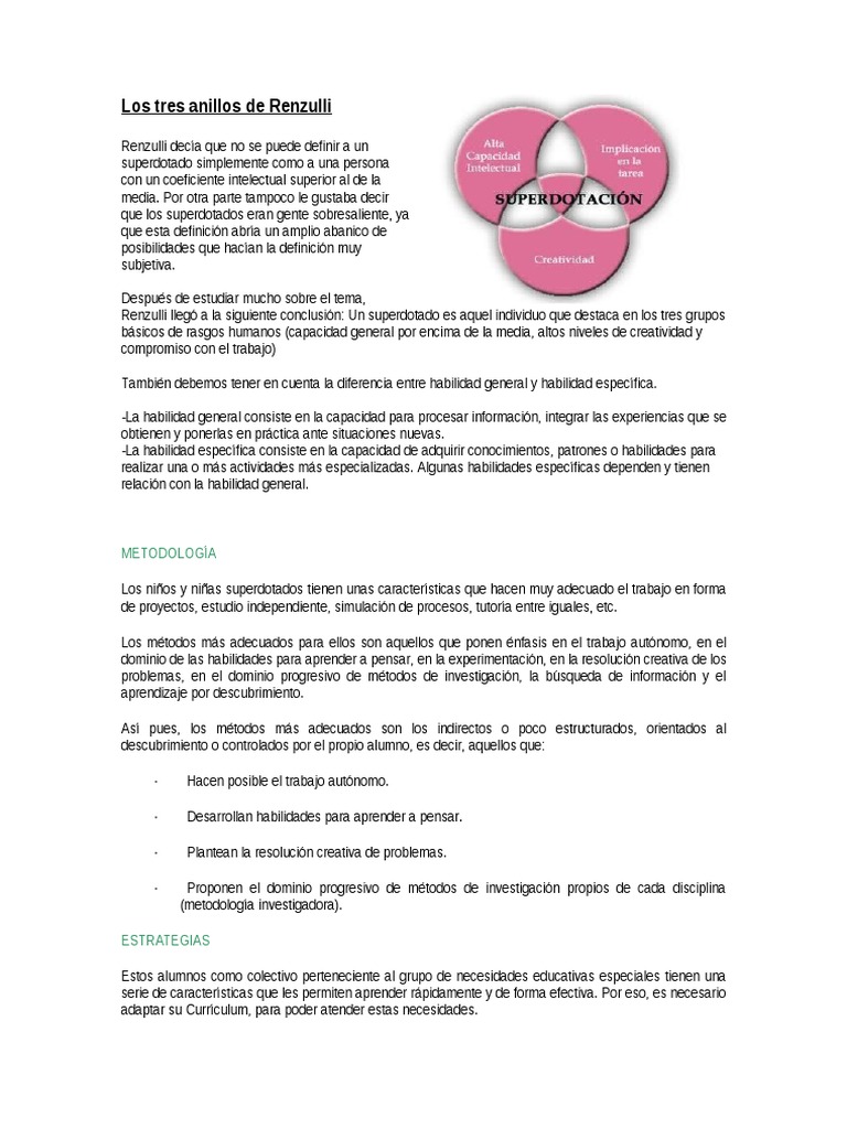 Los Tres Anillos de Renzulli | Descargar gratis PDF | Dotamiento ...