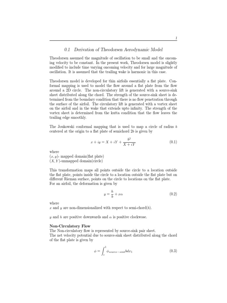 Theodorsen Theory For Deformable Airfoils Full Derivation | PDF | Lift ...