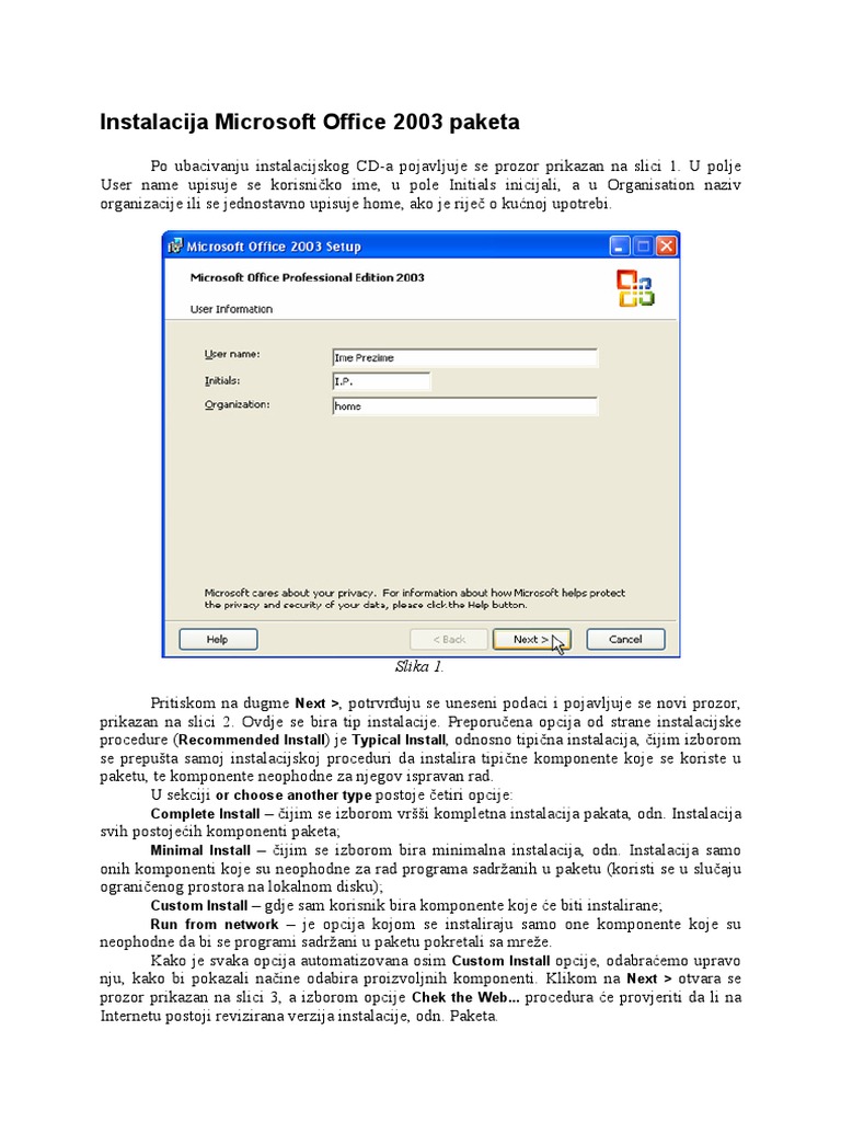 Instalacija Microsoft Office 2003 Paketa | PDF
