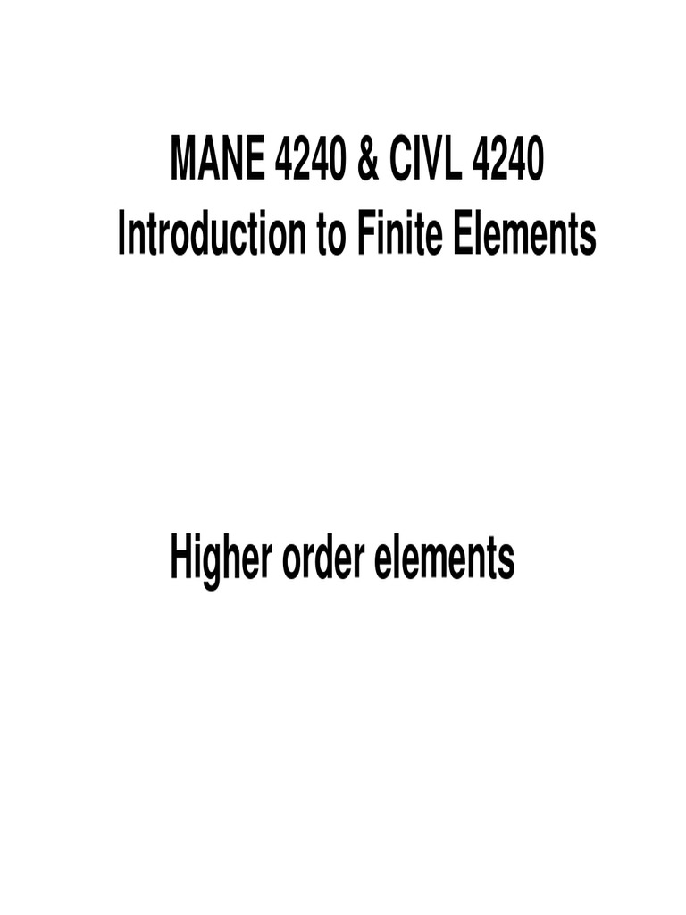 FEM Higher Order Elements | PDF | Finite Element Method | Abstract Algebra