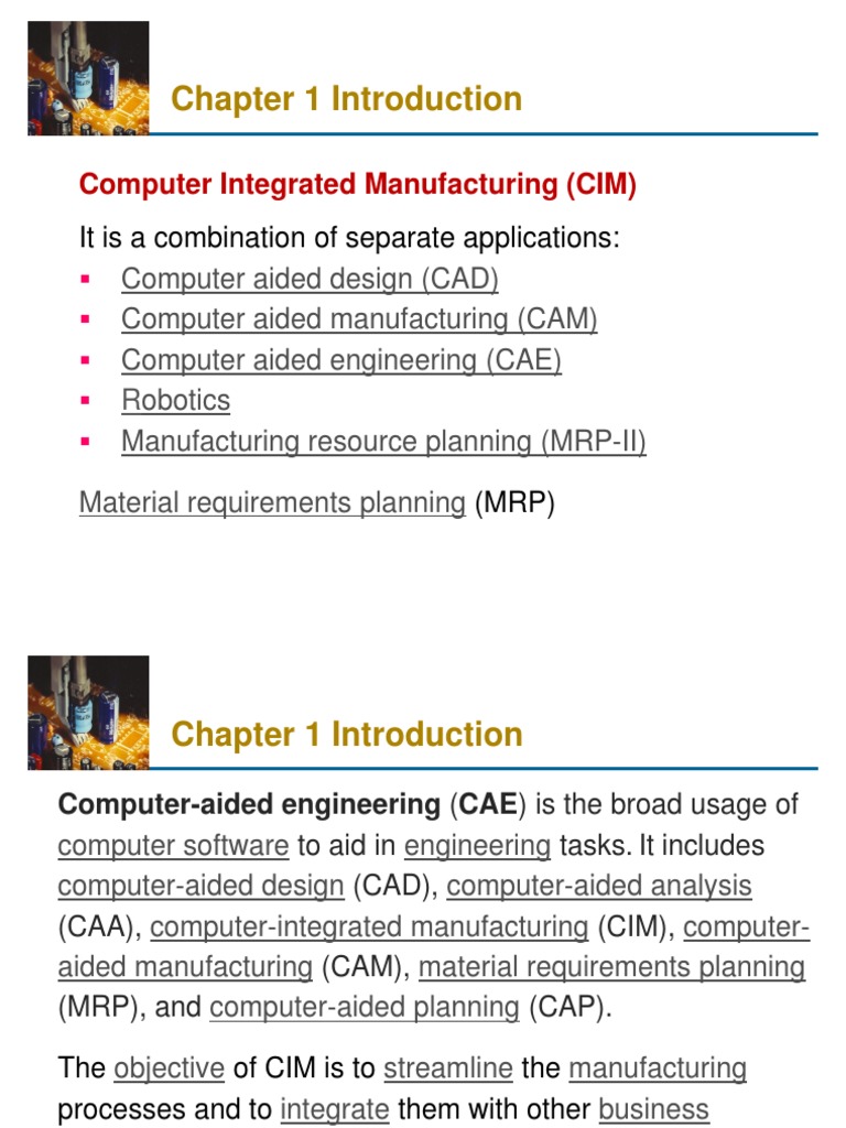 Computer Integrated Manufacturing. | PDF | Automation | Operations ...
