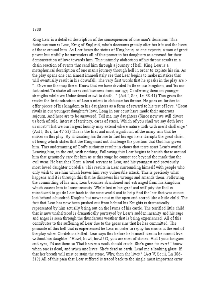 King Lear | PDF | Tragedy | Disaster And Accident