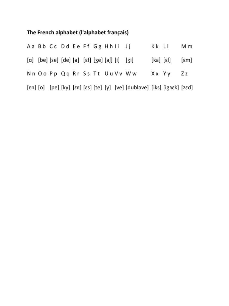 The French Alphabet (L'alphabet Français) | PDF