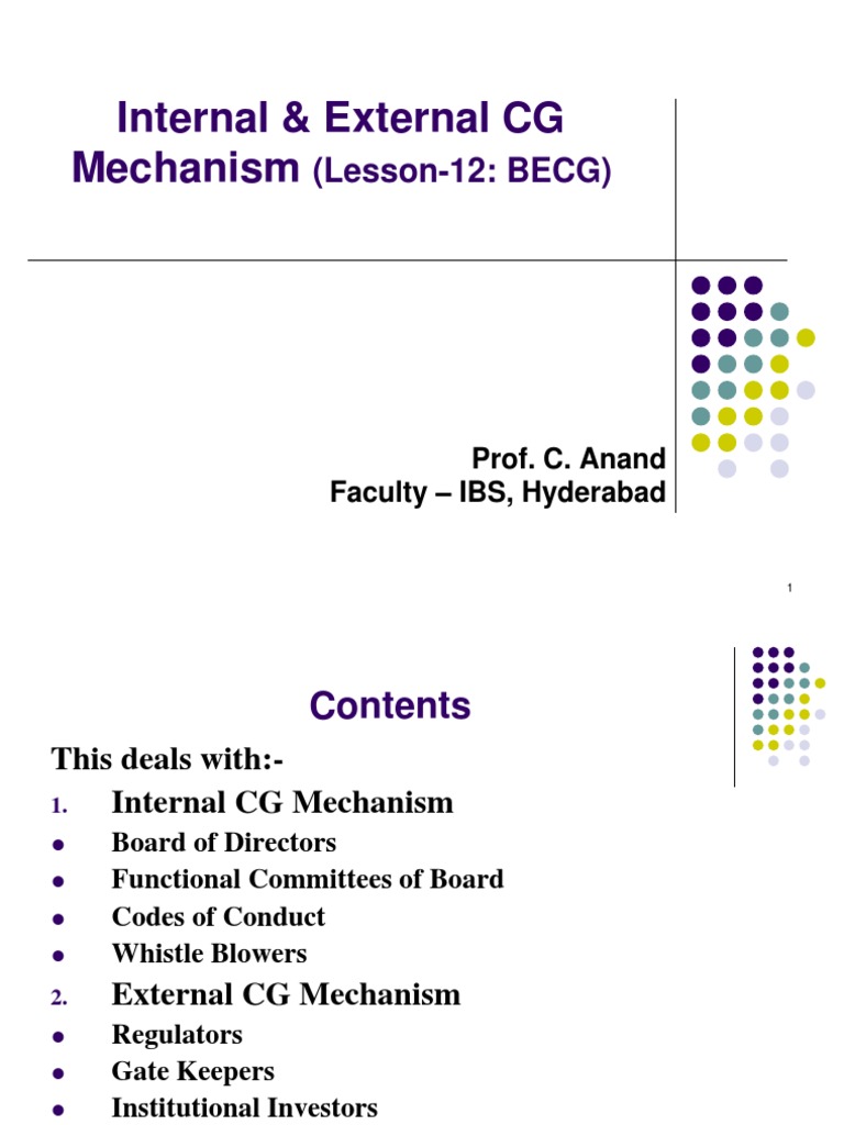 BECG.l-12 Internal - External .CG Mechanisms | PDF | Takeover | Board ...