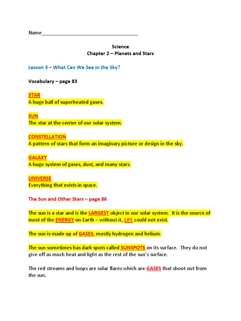 Science Chapter 2 Lesson 3 Reading Guide With Answers Highlighted For What To Study | PDF