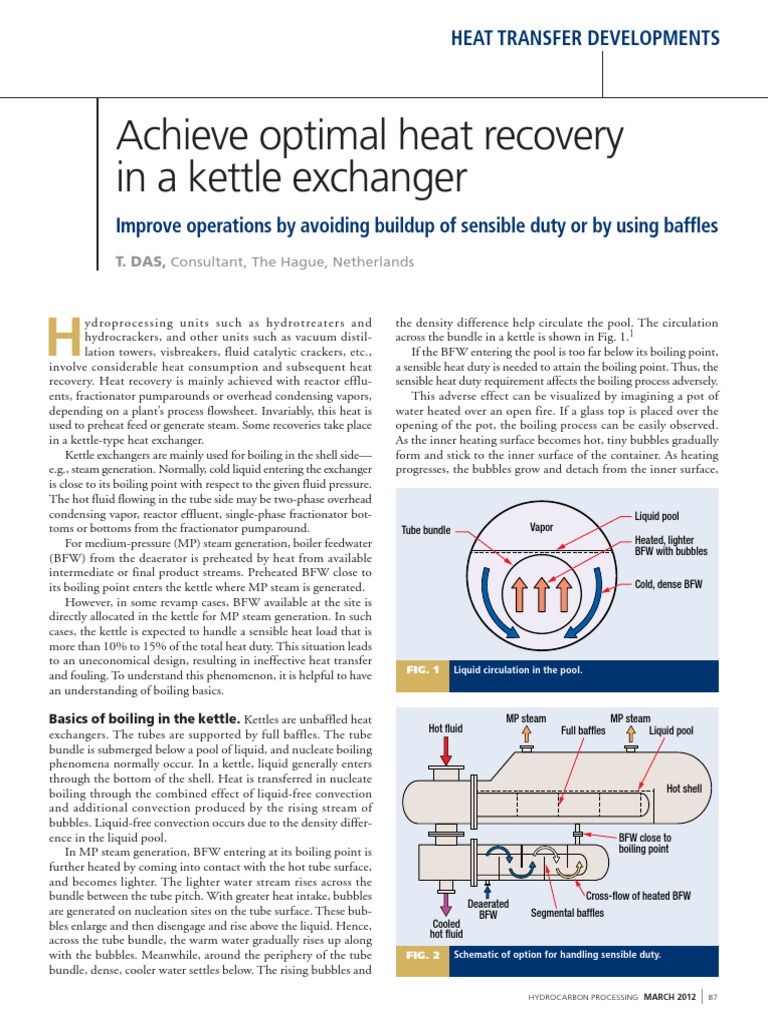 Achieve Optimal Heat Recovery in A Kettle Exchanger | PDF | Boiling ...