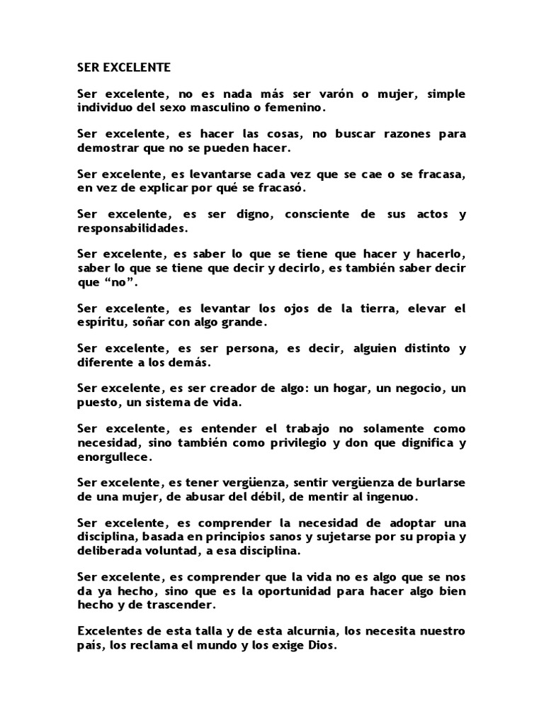 Ser Excelente | PDF | Relaciones personales, crianza y desarrollo personal