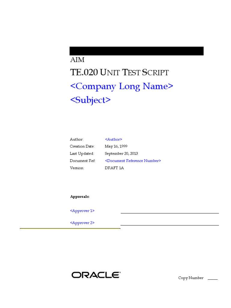 TE020 Unit Test Script | PDF | Software Testing | Sql