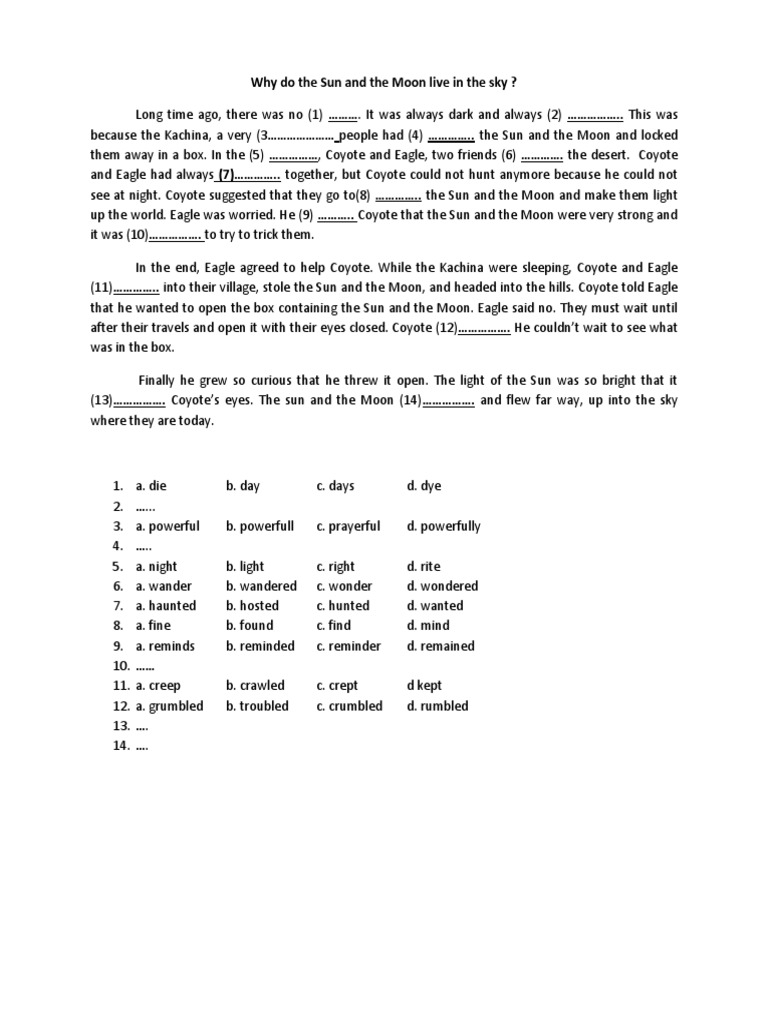 Coyote and Eagle Steal the Sun and Moon | PDF | Nature