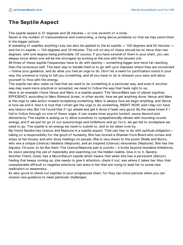 The Septile Aspect Astrology | PDF | Astrology | Science