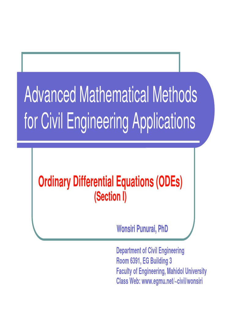An Introduction to Numerical Methods for Solving Ordinary Differential ...