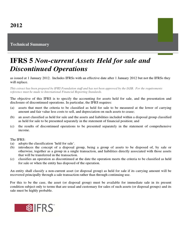 IFRS 5 Ts - Noncurrent Assets Held For Sale and Discontinued Operations ...