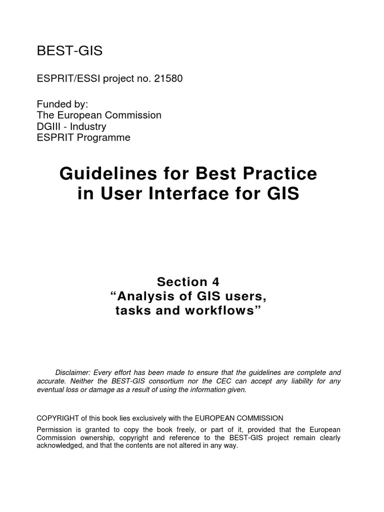 Guidelines For Best Practice in User Interface For GIS | PDF ...