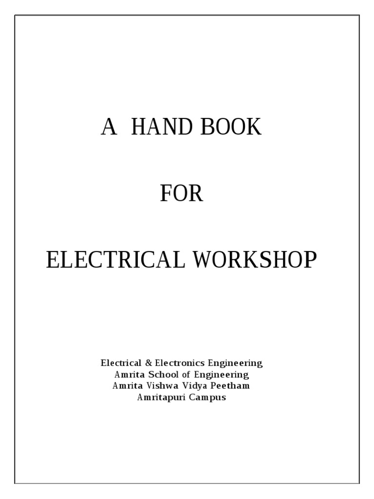 Electrical Workshop Handbook Guide | PDF | Fuse (Electrical ...
