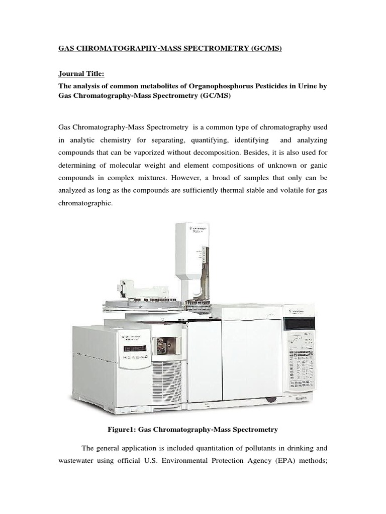 Assignment GCMS | PDF | Gas Chromatography | Gas Chromatography–Mass Spectrometry