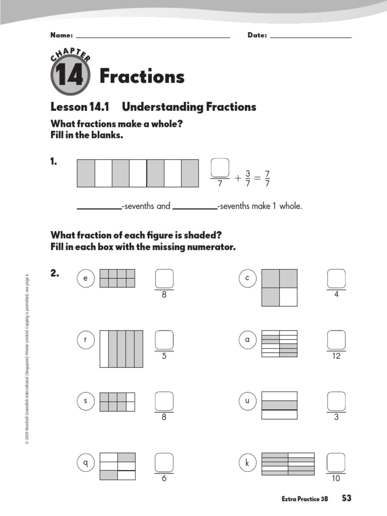3rd Grade Fraction Review | PDF | Fraction (Mathematics) | Division ...