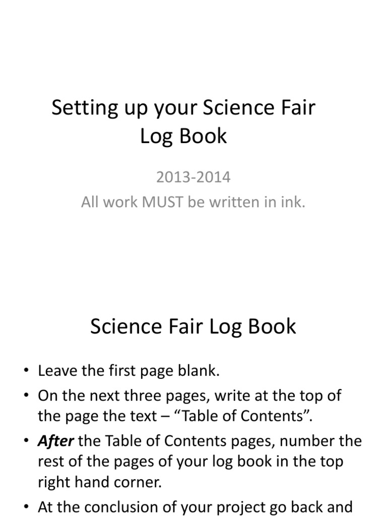 Setting Up Your Science Fair Notebook | PDF