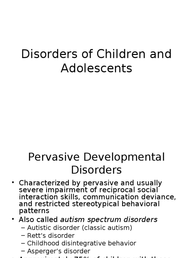 Child and Adolescent Disorders | PDF | Autism | Attention Deficit ...