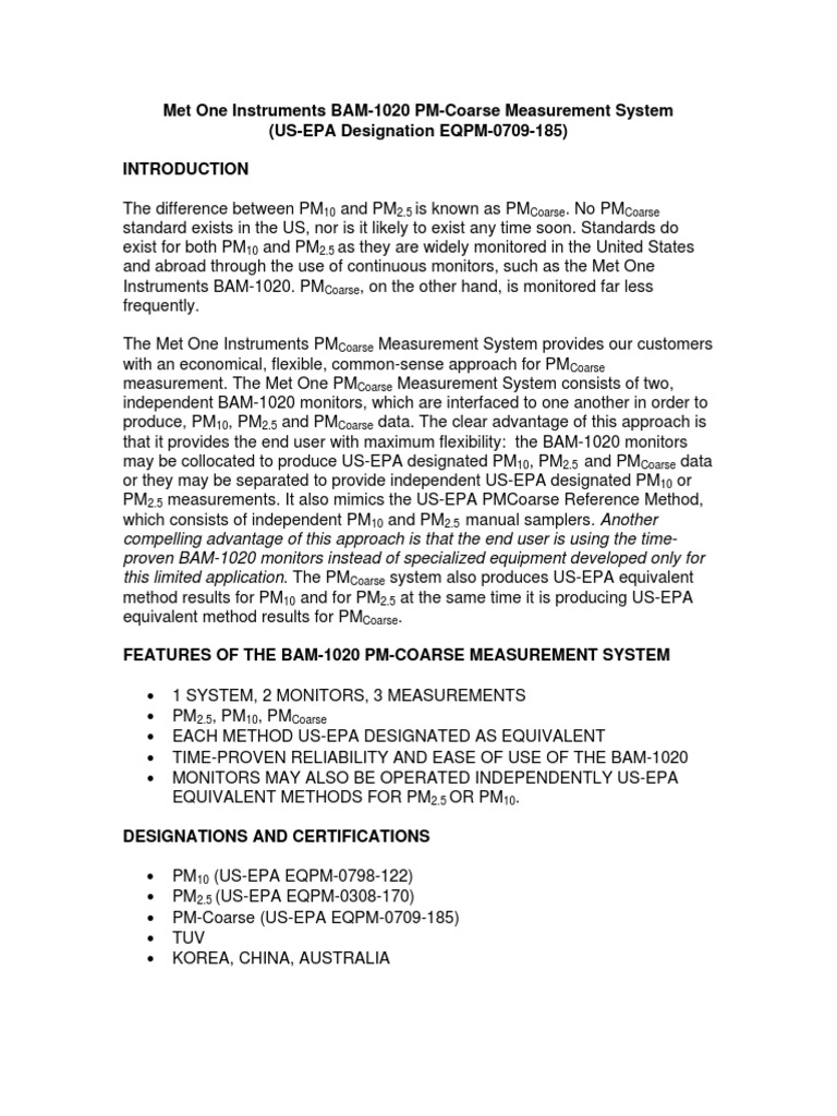 PM10 Beta Attenuation Principle | Download Free PDF | Particulates ...