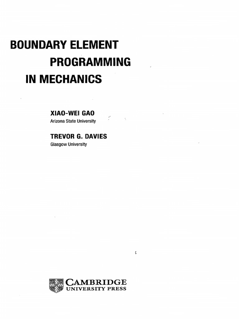 Boundary Element Programming in Mechanics - 104207485 | PDF | Plasticity (Physics) | Yield ...