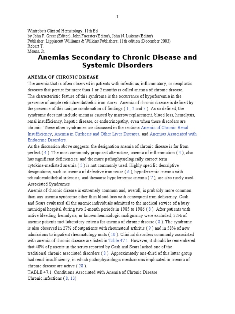 Wintrobe's Anemia Classification Overview | PDF | Anemia | Red Blood Cell